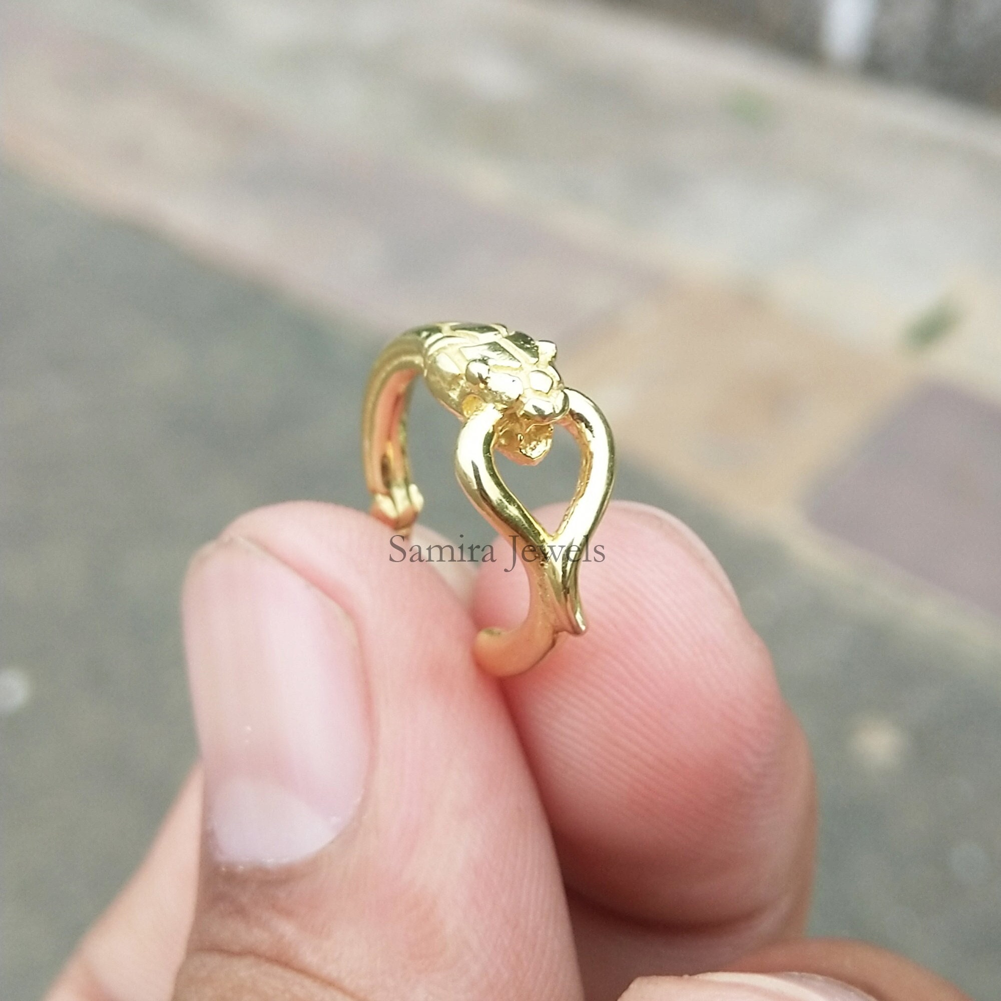 Gold Vermeil Silver Snake Lock Enhancer, Carving Snake Charm Holder ...