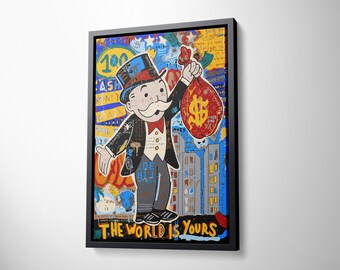 Pop Art Monopoly Man Fashion Unique Modern Painting Print Abstract ...