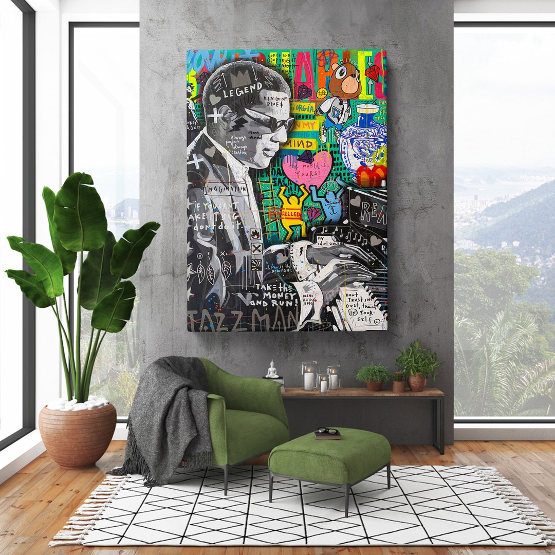 Banksy Ray Charles Graffiti Pop Art Canvas, Banksy Style Pop Art, Ray ...