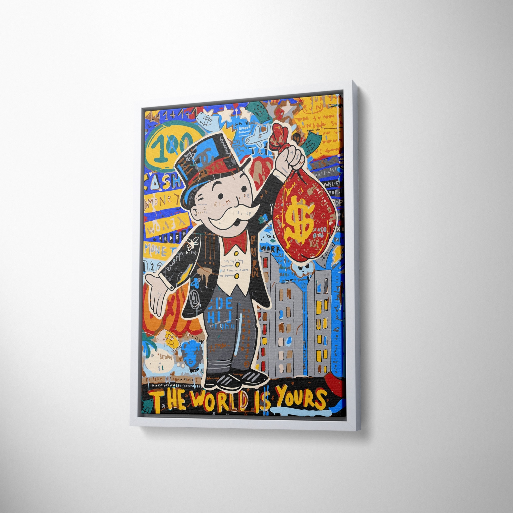 Pop Art Monopoly Man Fashion Unique Modern Painting Print Abstract ...