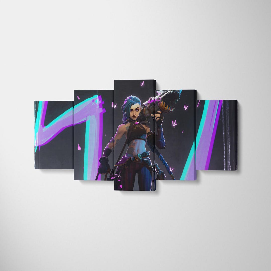 League of Legends Jinx Canvas Print, Arcane Tv Show Canvas Artwork, LOL ...