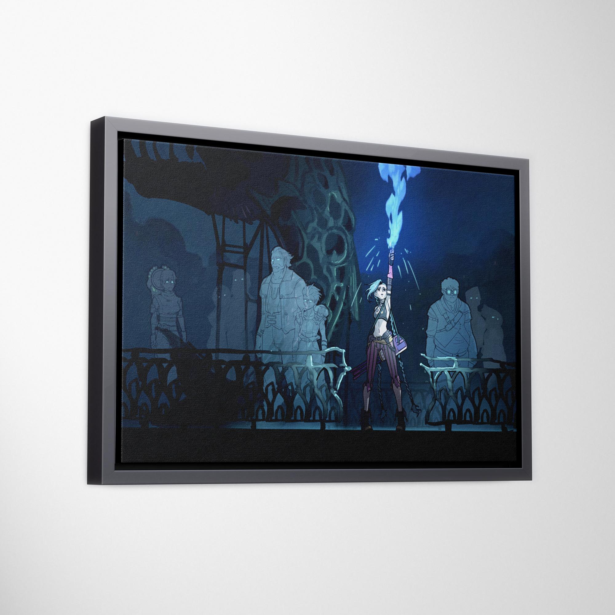Jinx Lights a Flare Canvas Artwork, League of Legends Arcane Jinx Light ...