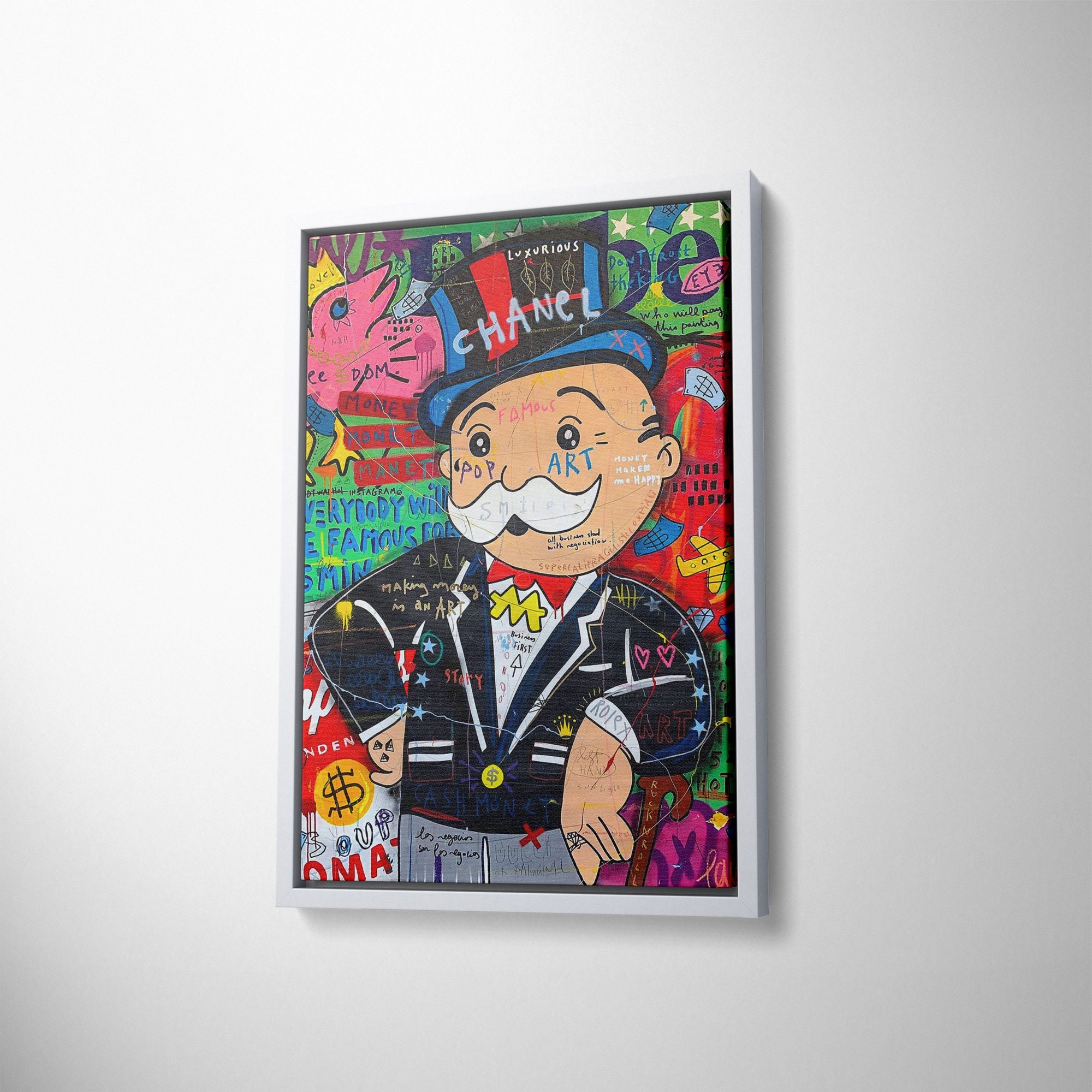 Pop Art Monopoly Man Fashion Unique Modern Painting Print Abstract ...