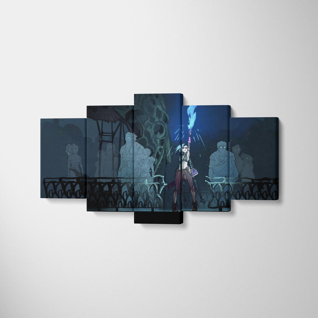 Jinx Lights a Flare Canvas Artwork, League of Legends Arcane Jinx Light ...