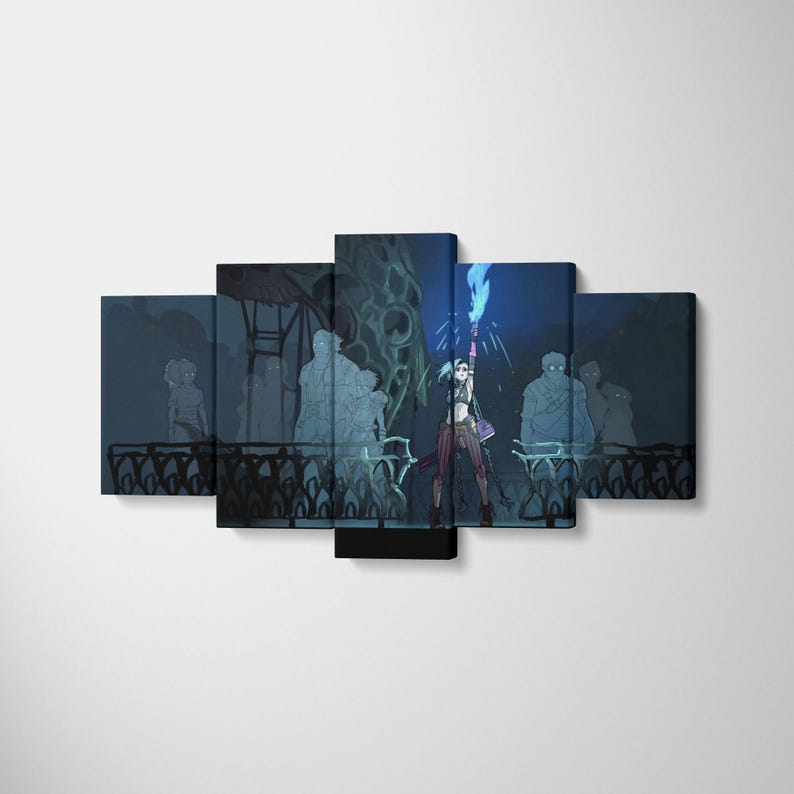 Jinx Lights a Flare Canvas Artwork, League of Legends Arcane Jinx Light ...