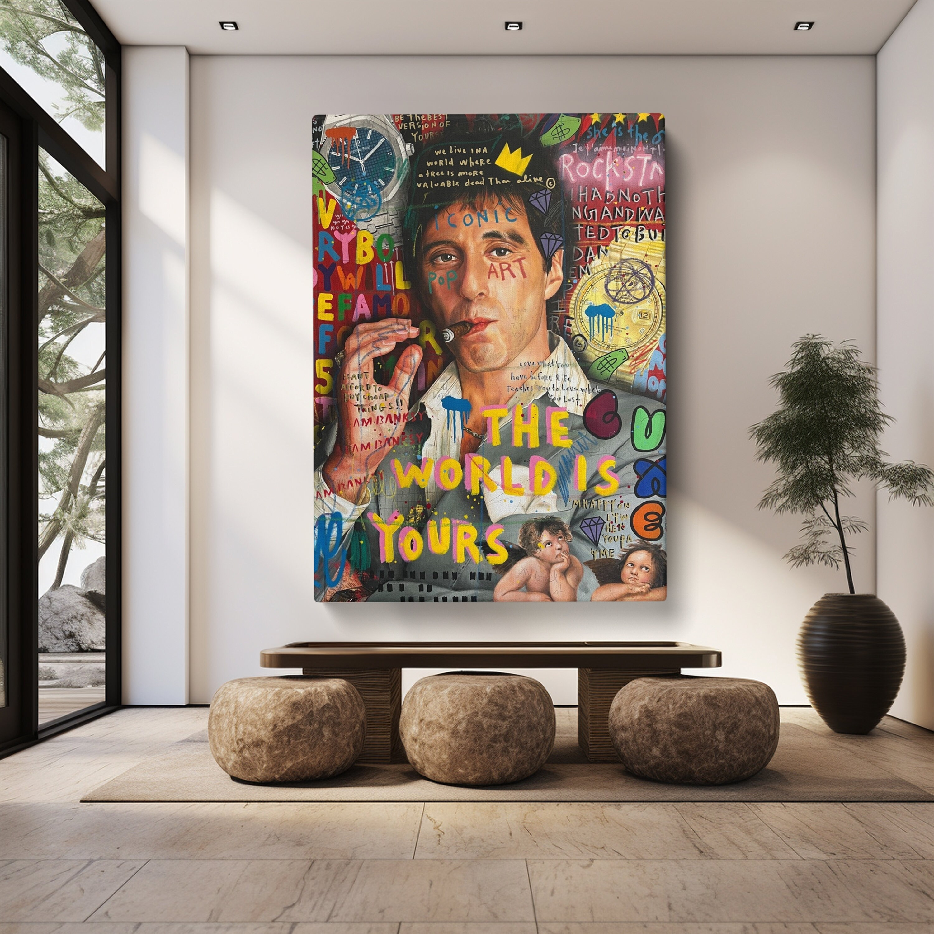 Banksy Style Scarface the World is Yours Graffiti Pop Art Canvas ...