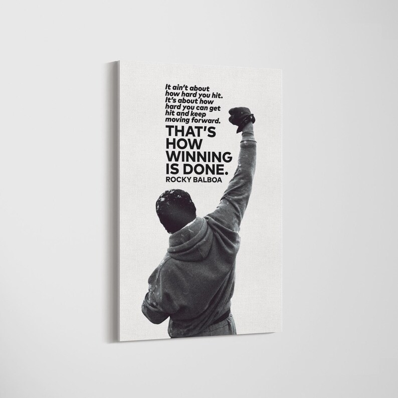 Rocky Balboa Motivational Quote Canvas Wall Art Home Decor Framed ...