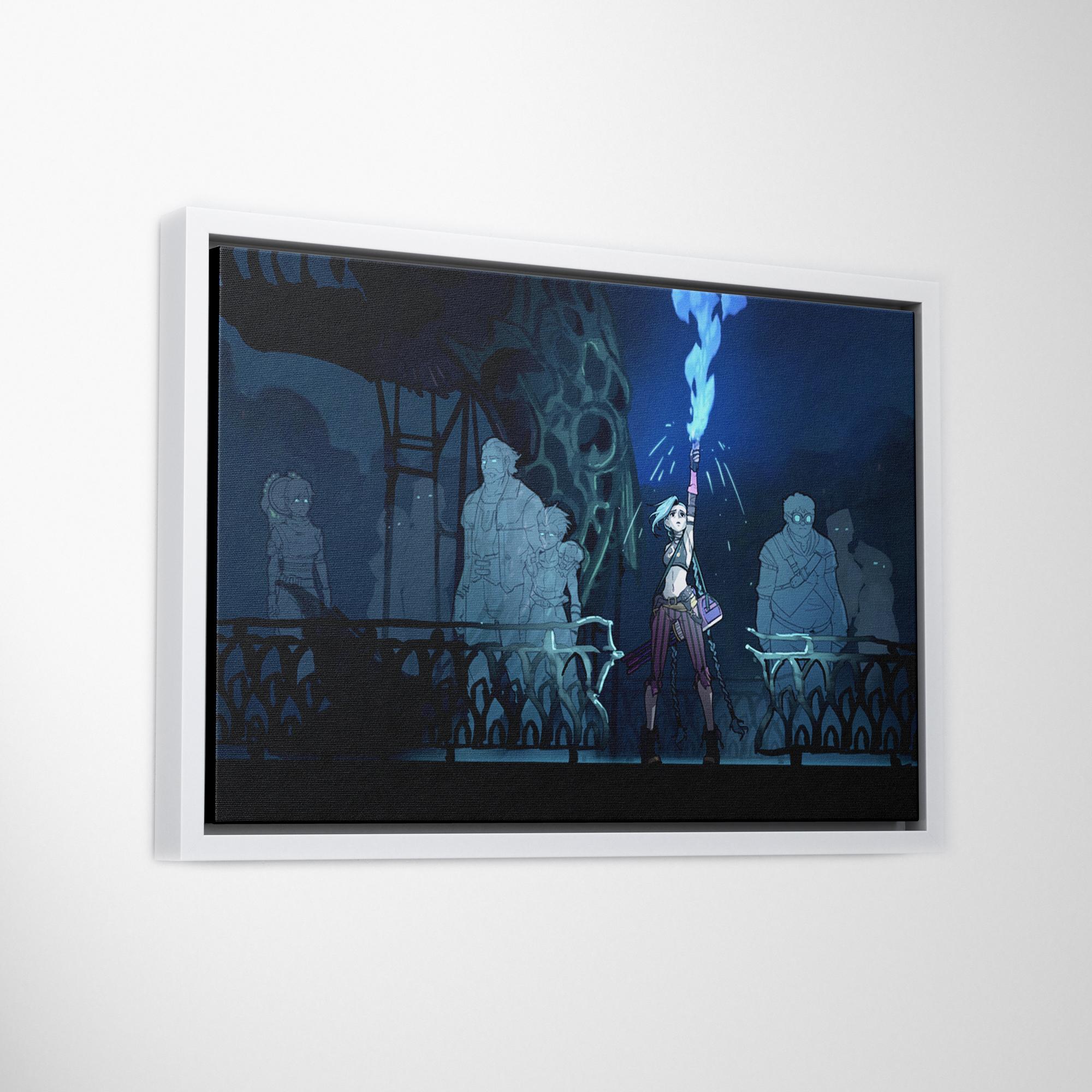 Jinx Lights a Flare Canvas Artwork, League of Legends Arcane Jinx Light ...