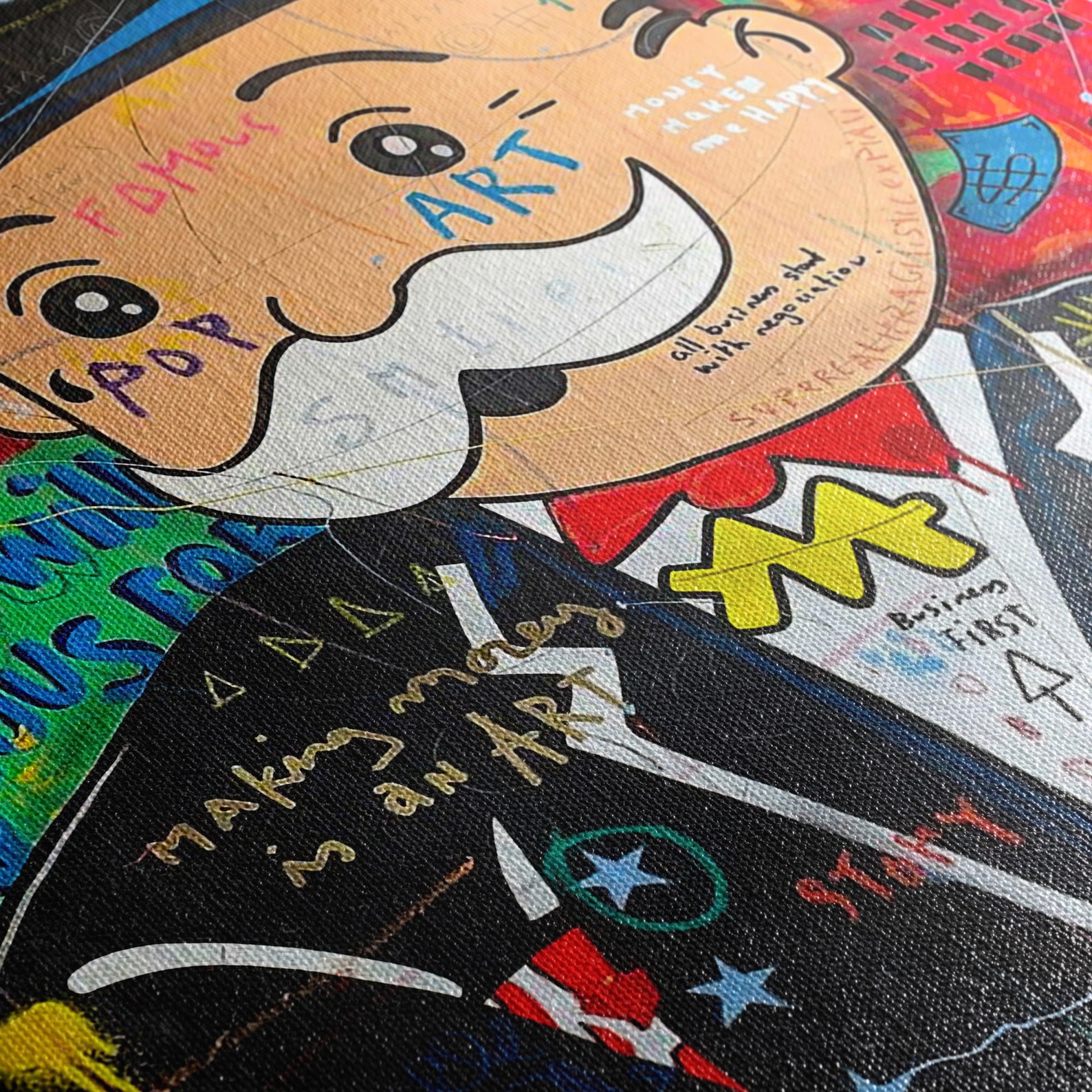 Pop Art Monopoly Man Fashion Unique Modern Painting Print Abstract ...