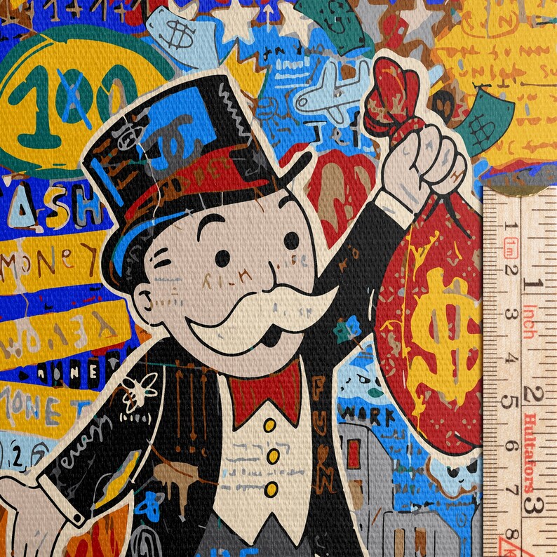 Pop Art Monopoly Man Fashion Unique Modern Painting Print Abstract ...