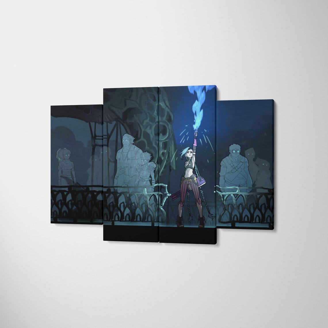 Jinx Lights a Flare Canvas Artwork, League of Legends Arcane Jinx Light ...