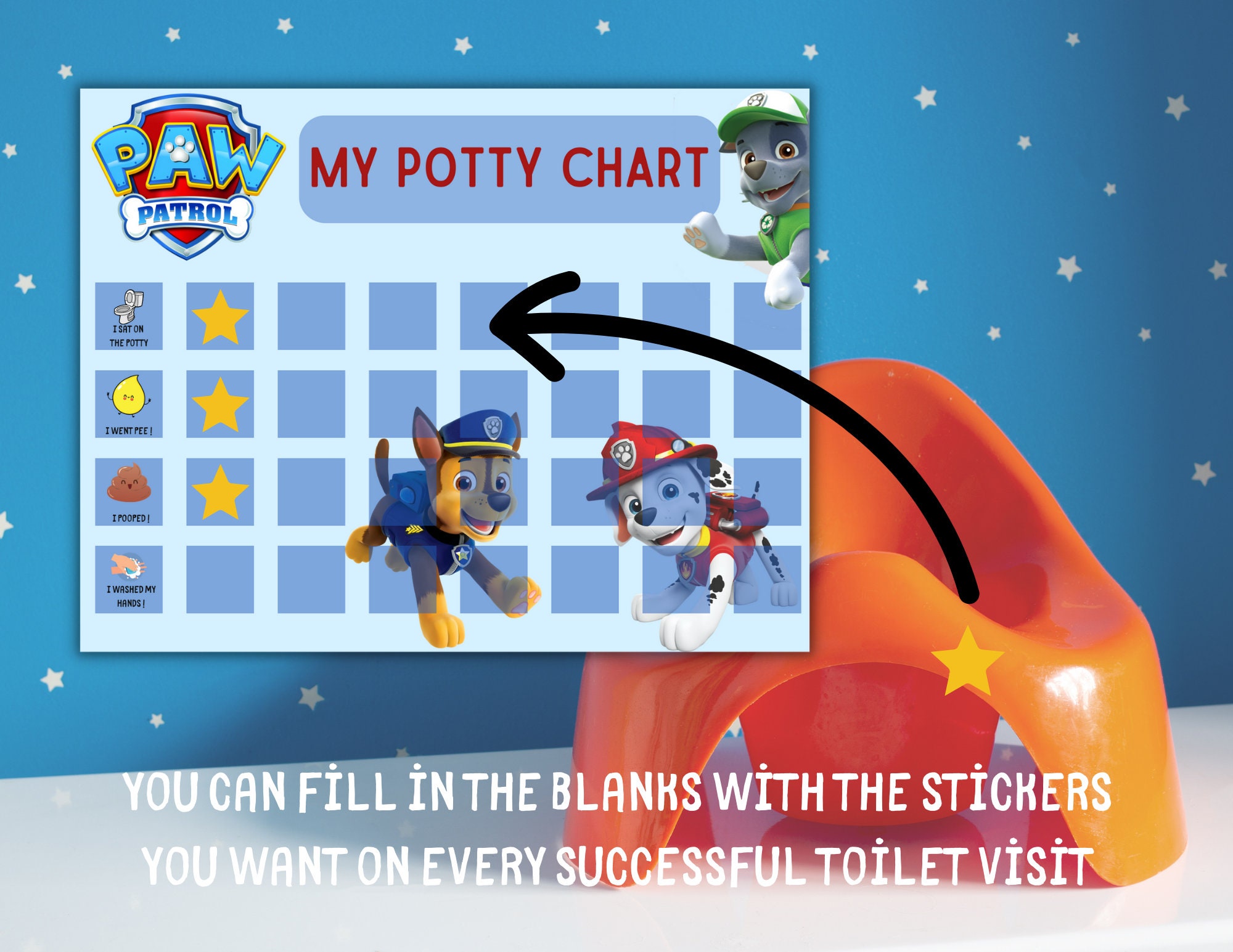 Potty Chart Printable Potty Training Prize Chart for Kids - Etsy Israel