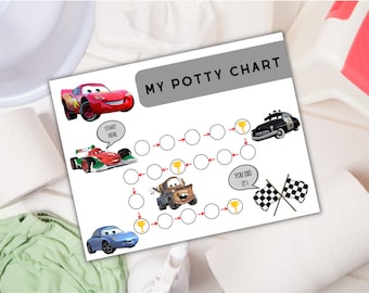 Printable Cars Potty Chart - Etsy