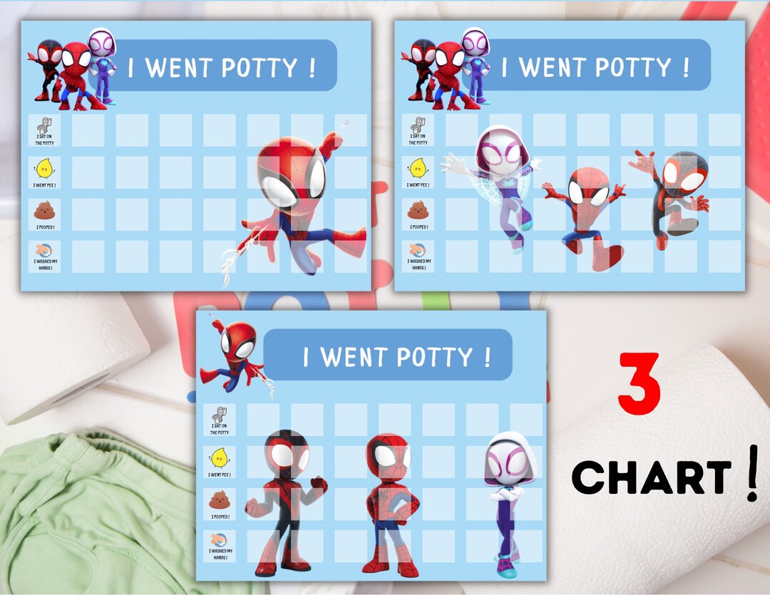 Spidey Potty Chart Spidey Printable Potty Training Prize - Etsy