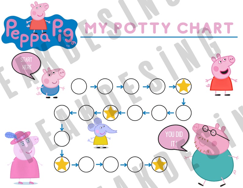 Peppa Pig's Potty Chart Printable Potty Training Prize - Etsy