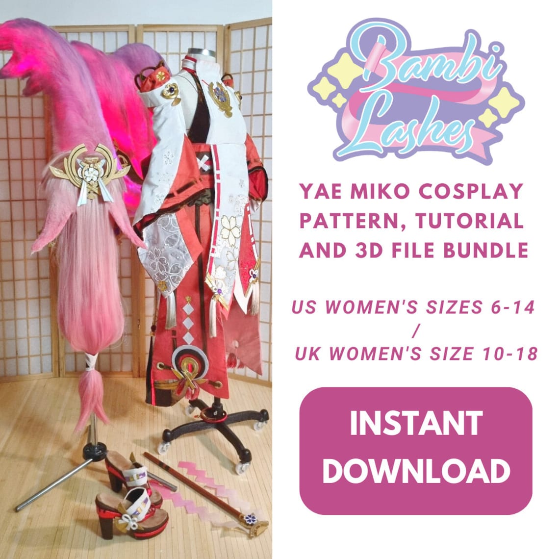 Yae Miko Cosplay Pattern and Tutorial, Genshin Impact Yae Miko Pattern ...