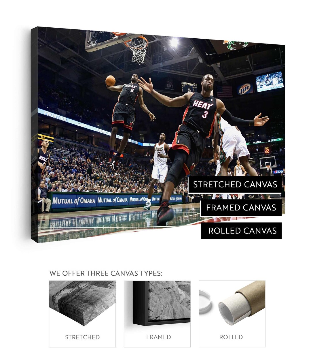 Lebron James and Dwyane Wade Canvas Print | Iconic Lebron-wade Photo ...