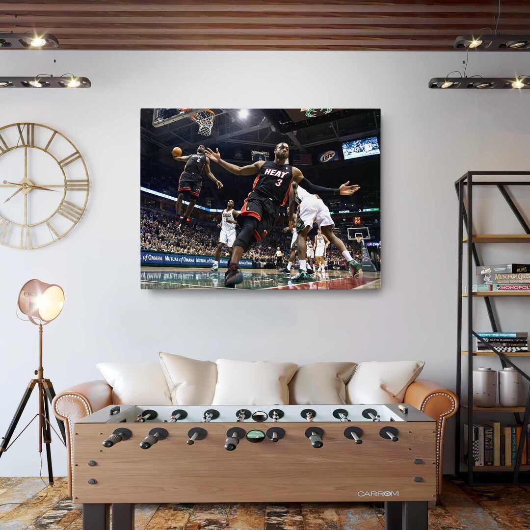 Lebron James and Dwyane Wade Canvas Print Iconic Lebron-wade Photo ...