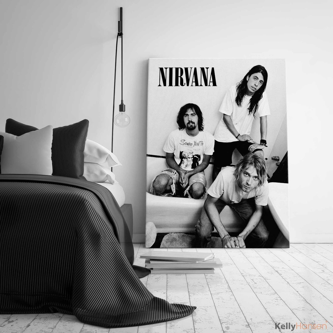 Nirvana Canvas Print Bathroom Photo Shoot Kurt Cobain Wall Art Canvas ...