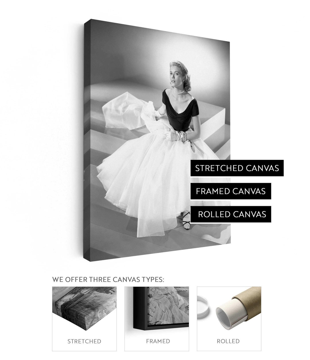 Grace Kelly Canvas Print on the Set of Rear Window 1954 Stretched ...