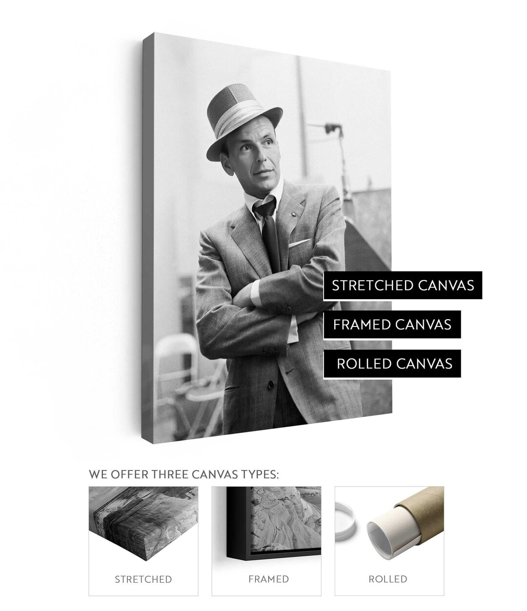 Frank Sinatra Canvas Print | in Studio Galaxy, 1954 | Stretched Canvas ...