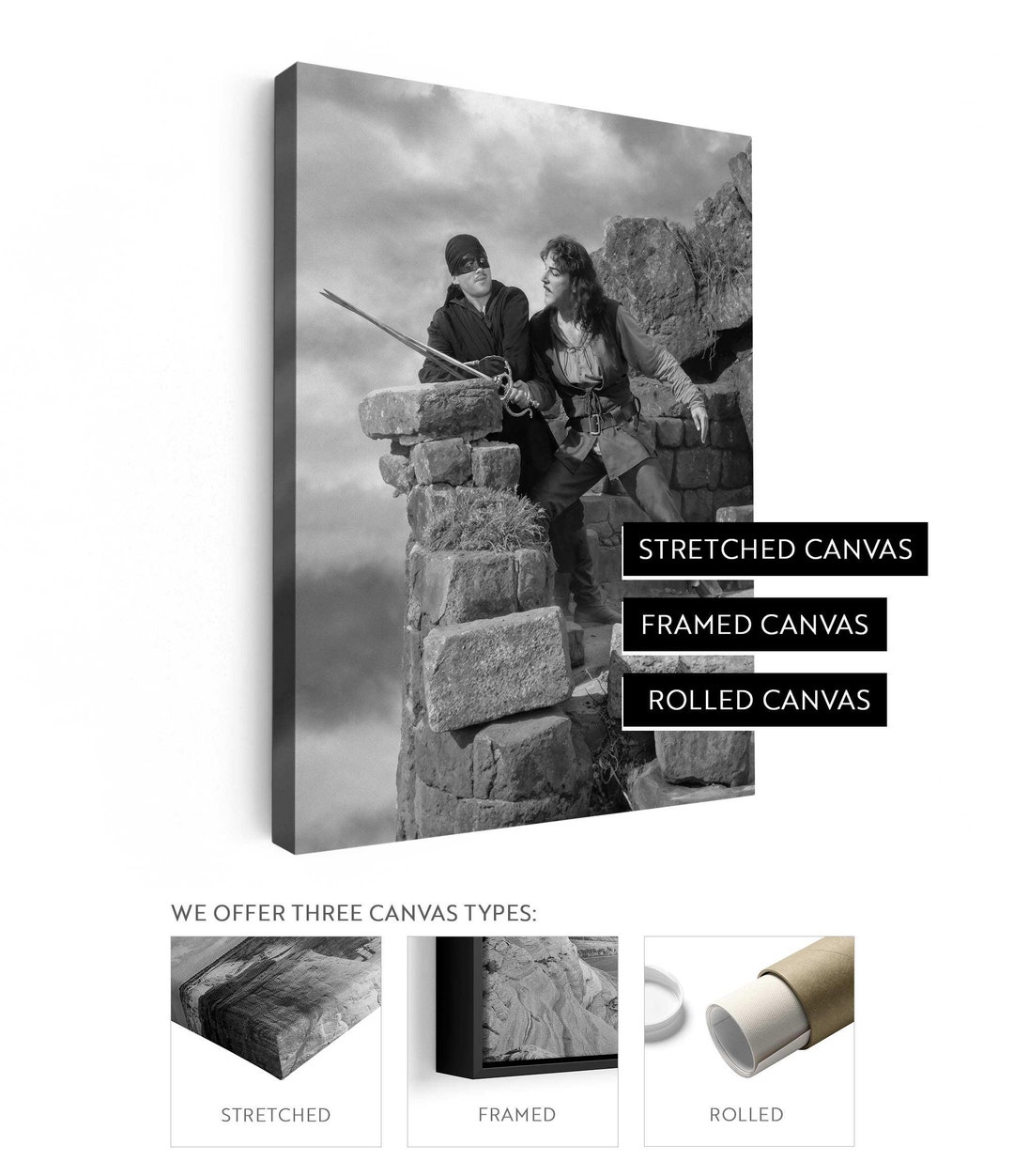 Princess Bride Canvas Print - Iconic Sword Fight Scene 1987 | Stretched ...