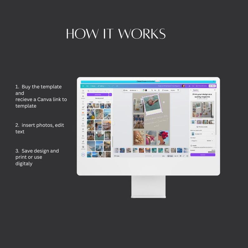 Couple Photo Book Template Editable in Canva, Modern Editorial Magazine ...
