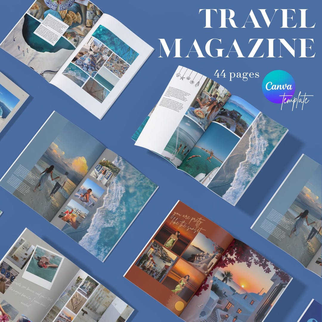 Editable Travel Photo Magazine Template, Custom Travel Photobook ...