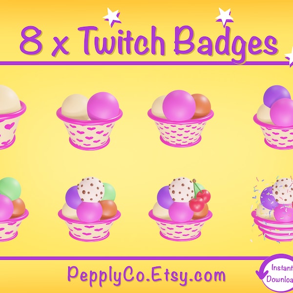 Sundae Twitch Badge - Etsy