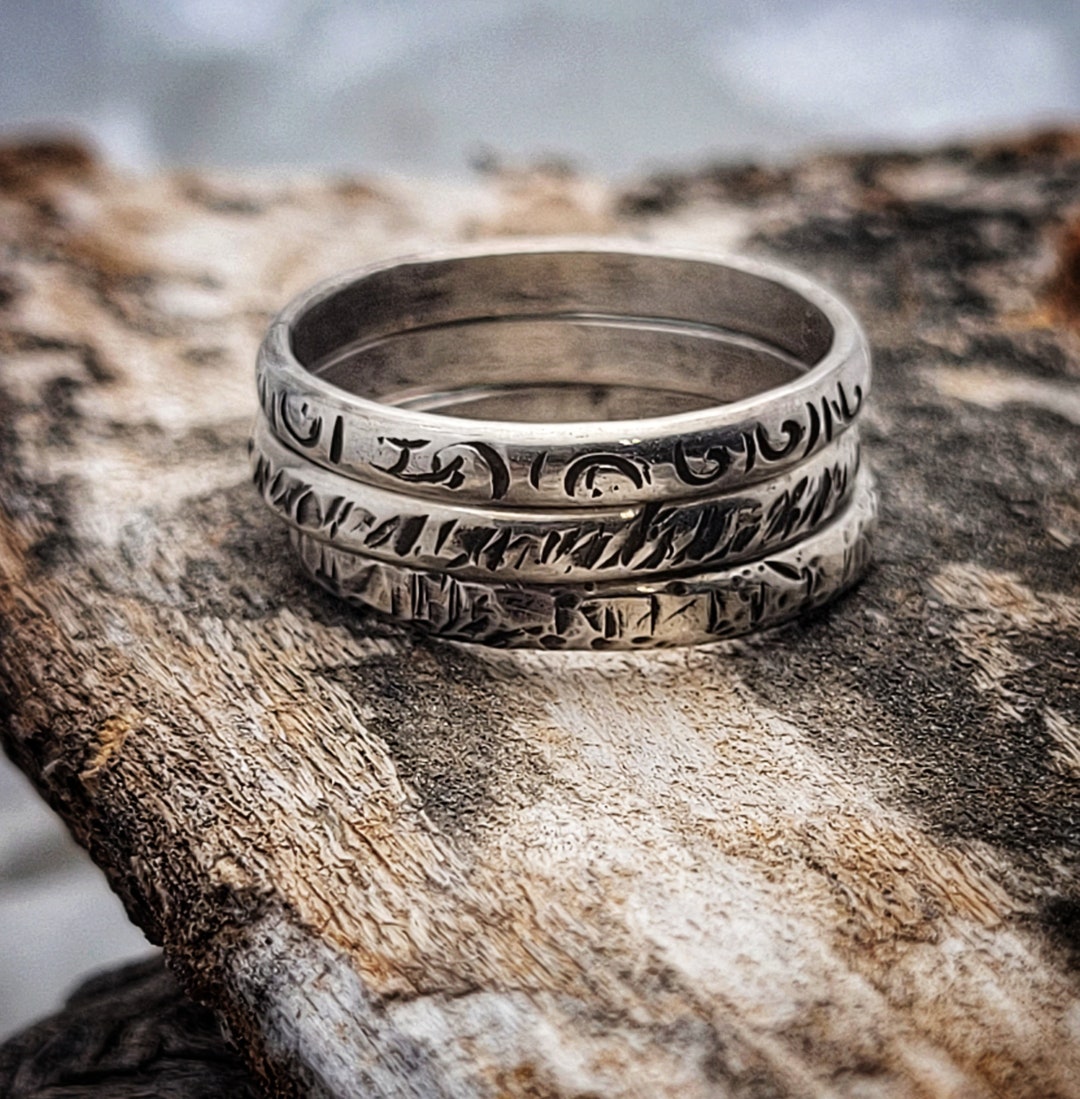 Sterling Silver Stacker Rings (set of 3) - Etsy