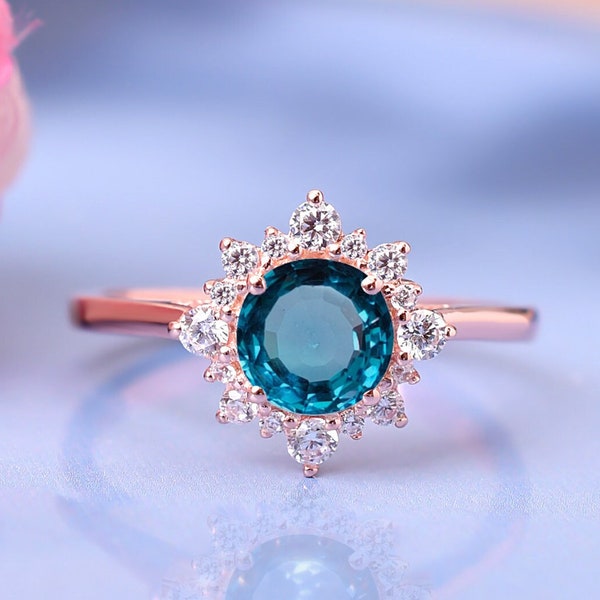 Teal Sapphire Ring - Etsy
