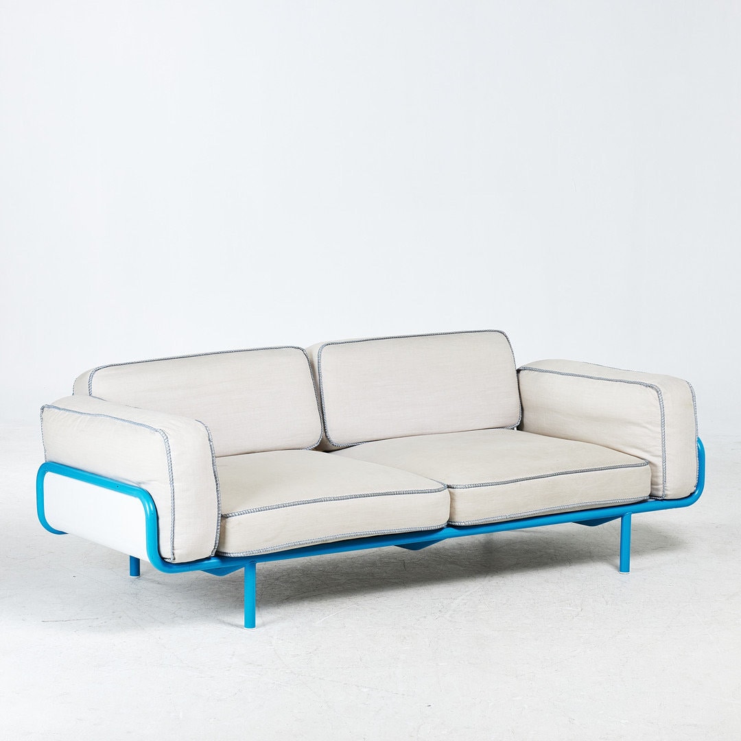 Nike Karlsson Sofa, “IKEA PS”, 2012, Blue Lacquered Metal Frame, Loose ...