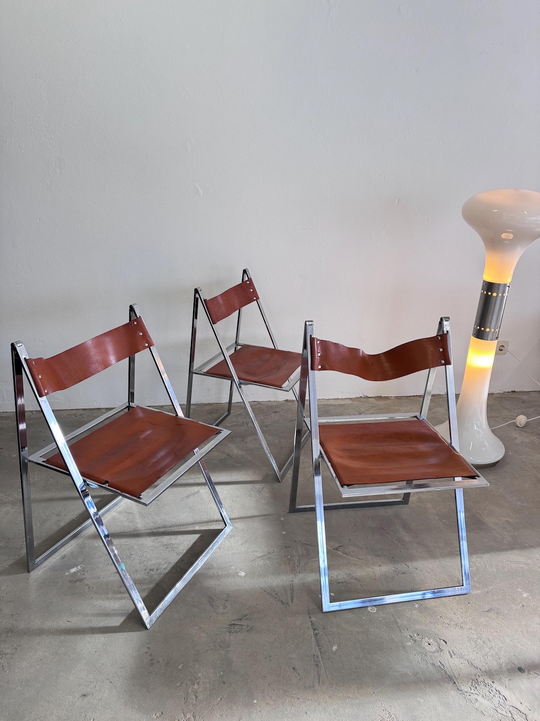Vintage “elios” Folding Chairs by Fontoni Geraci for Lübke – Set of 4 ...