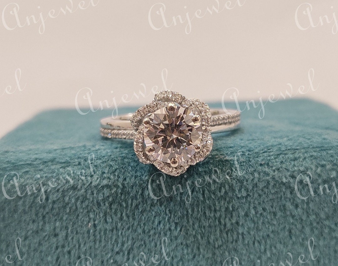 1930s Vintage 2.10ct White Round Cut Engagement Ring in 935 Argentium ...