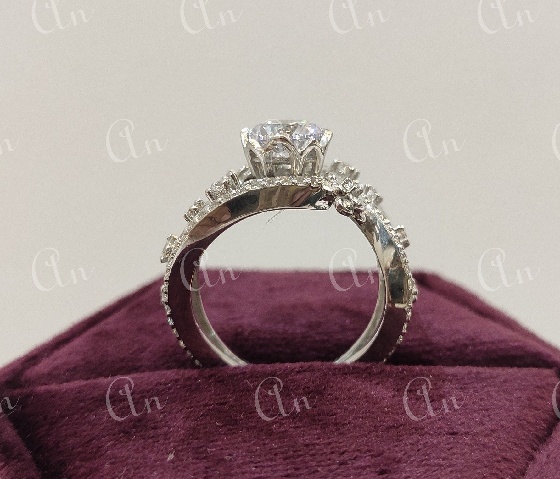 1930s Vintage 2.30ct White Round Cut Engagement Wedding Ring in 925 ...