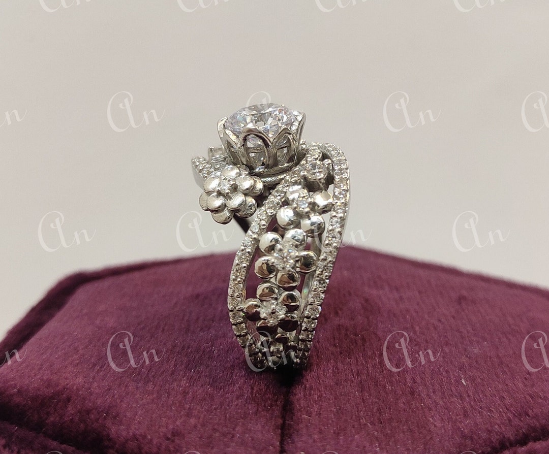 1930s Vintage 2.30ct White Round Cut Engagement Wedding Ring in 925 ...