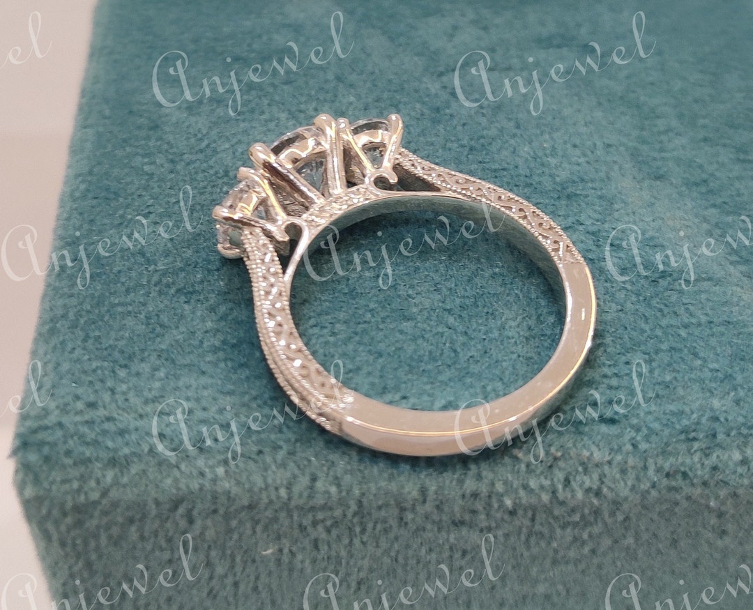 1930s Vintage 2.40ct White Round Cut Engagement Ring in 935 Argentium ...