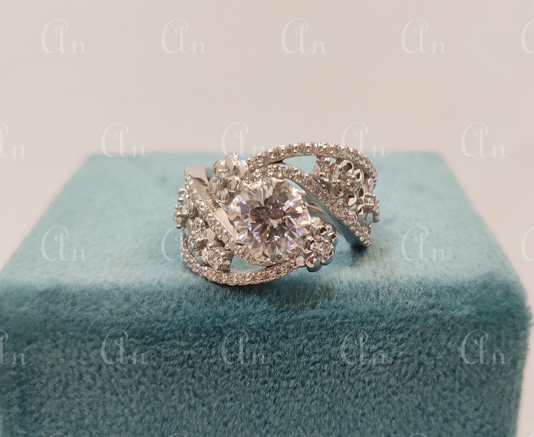 1930s Vintage 2.30ct White Round Cut Engagement Wedding Ring in 925 ...