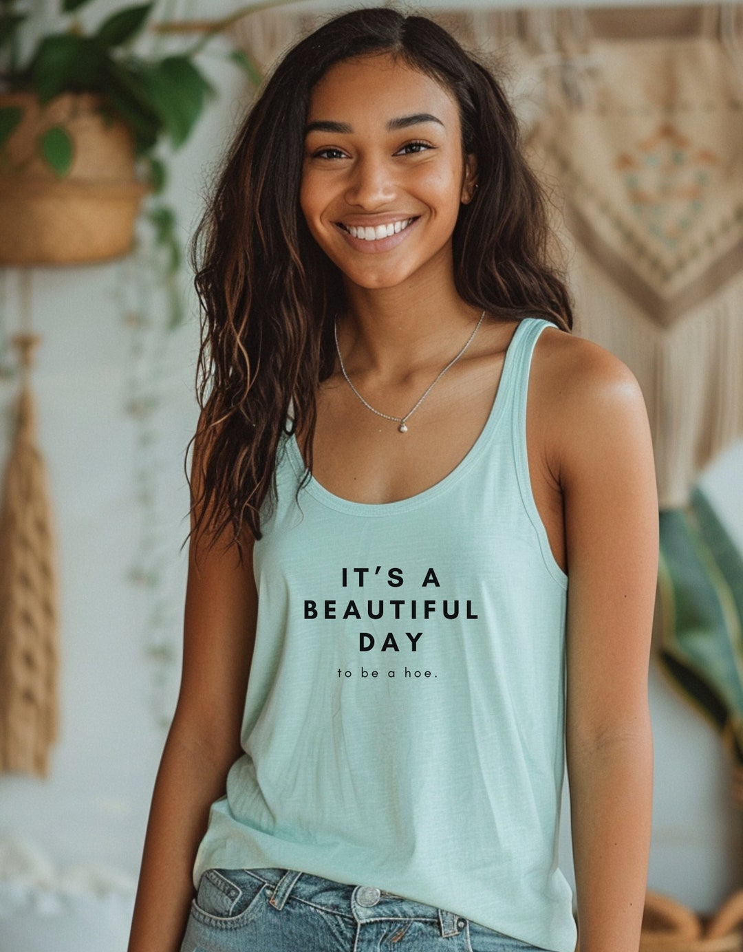 Beautiful Day to Be a Hoe Tank Top Women Funny Hoe Print Tank Top ...