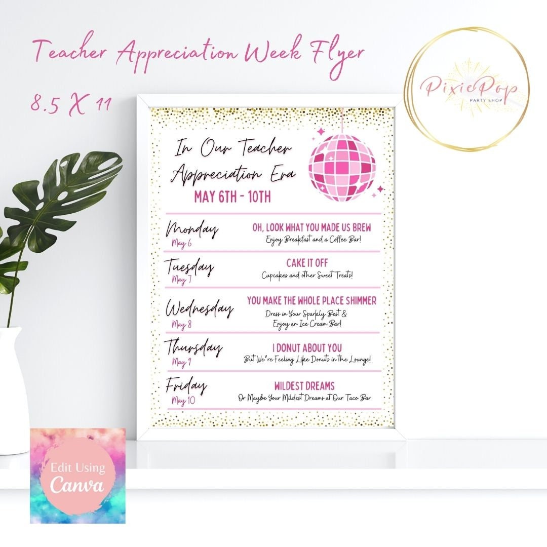 Teacher Appreciation Week Flyer, Teacher Appreciation Celebration ...
