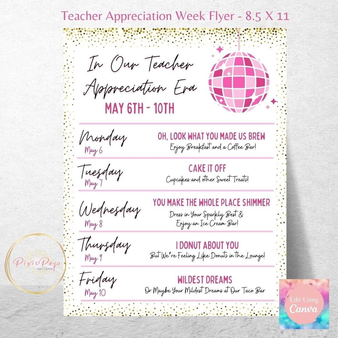 Folleto de la Semana de Agradecimiento a los Maestros, Celebración de ...