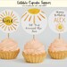 EDITABLE SUN Party Cupcake Toppers, Sun Circle Party Decoration, Sun ...
