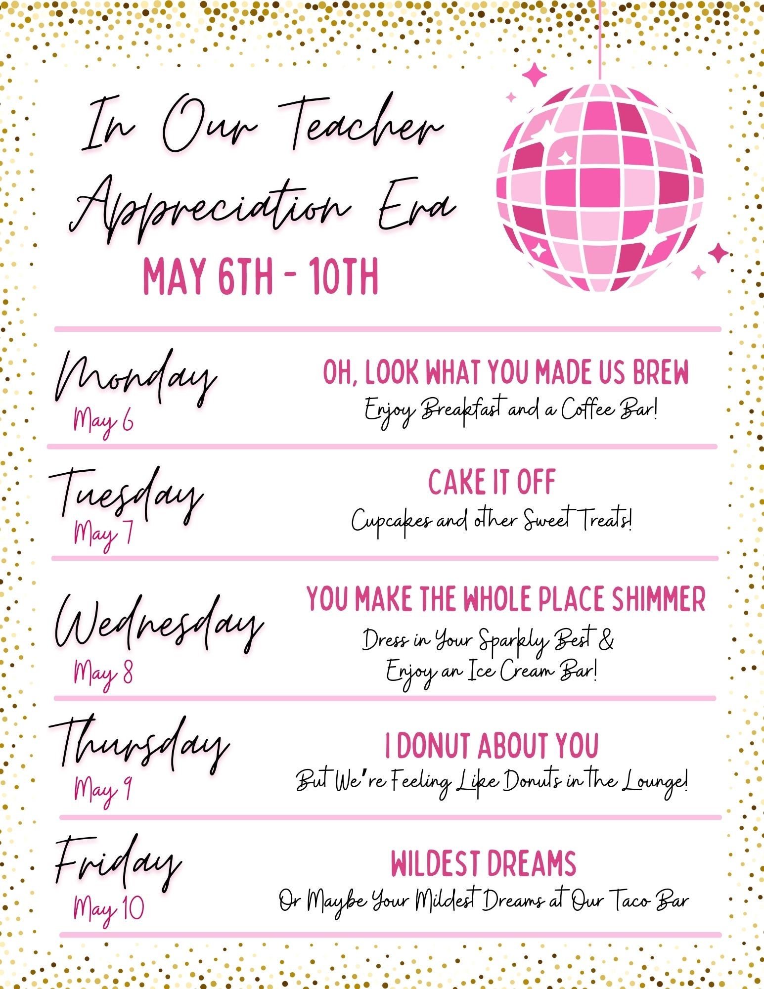 Teacher Appreciation Week Flyer, Teacher Appreciation Celebration ...