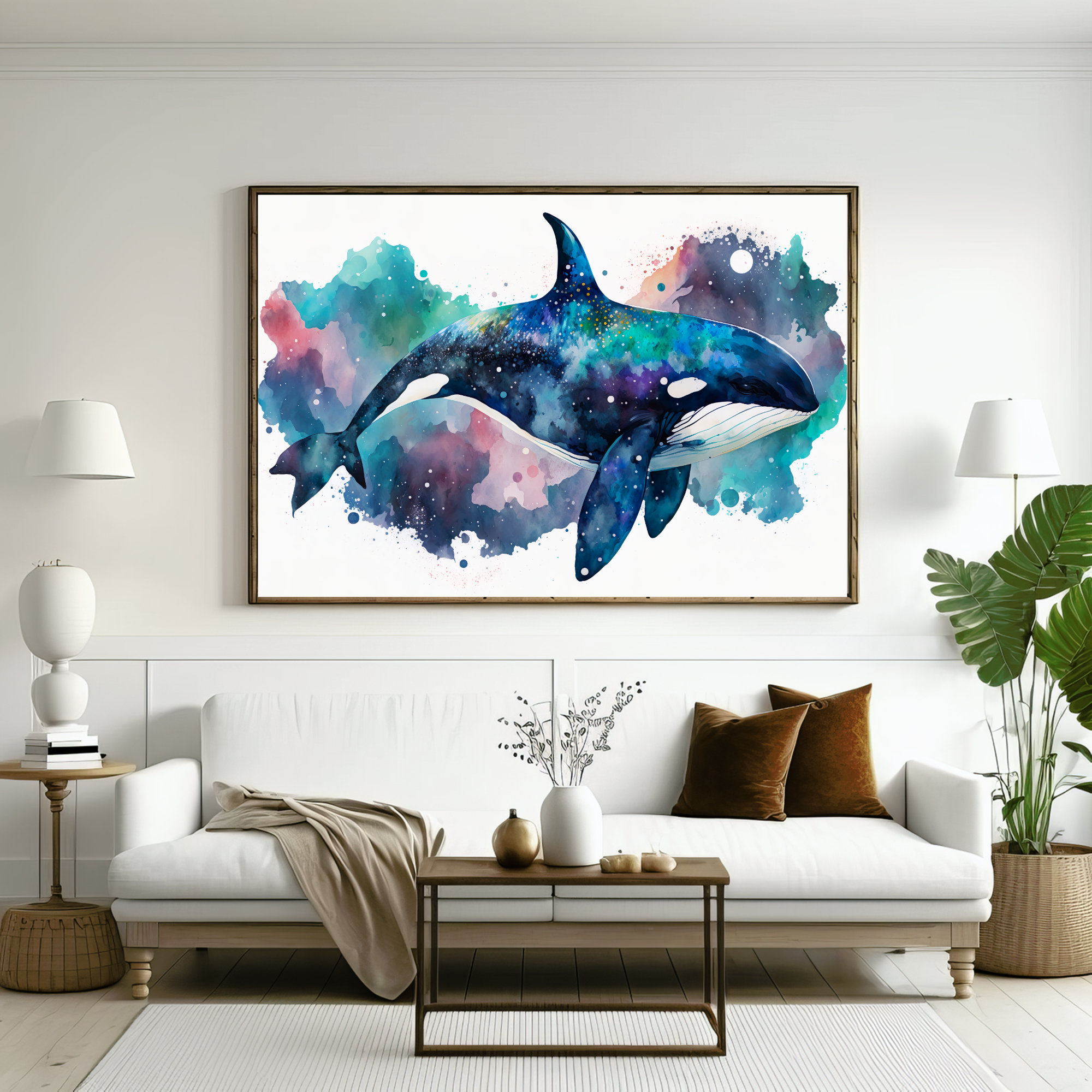 Orca Wall Art Galaxy Wall Art Abstract Colorful Boho Art - Etsy