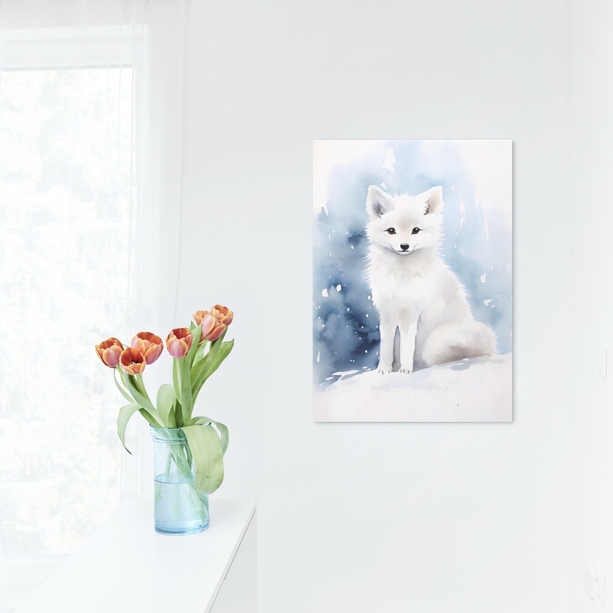 Arctic Fox Nursery Wall Art Arctic PRINTABLE ART Arctic Fox Wall Decor ...