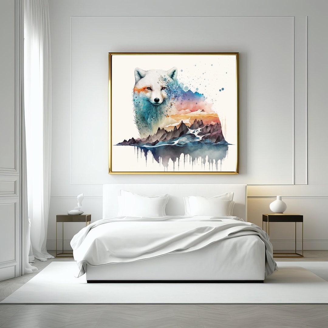 Arctic Fox Wall Art Arctic Abstract Colorful Boho Art PRINTABLE ART ...