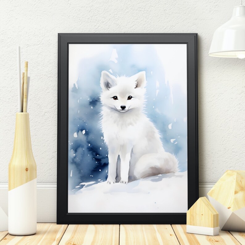 Arctic Fox Nursery Wall Art Arctic PRINTABLE ART Arctic Fox Wall Decor ...