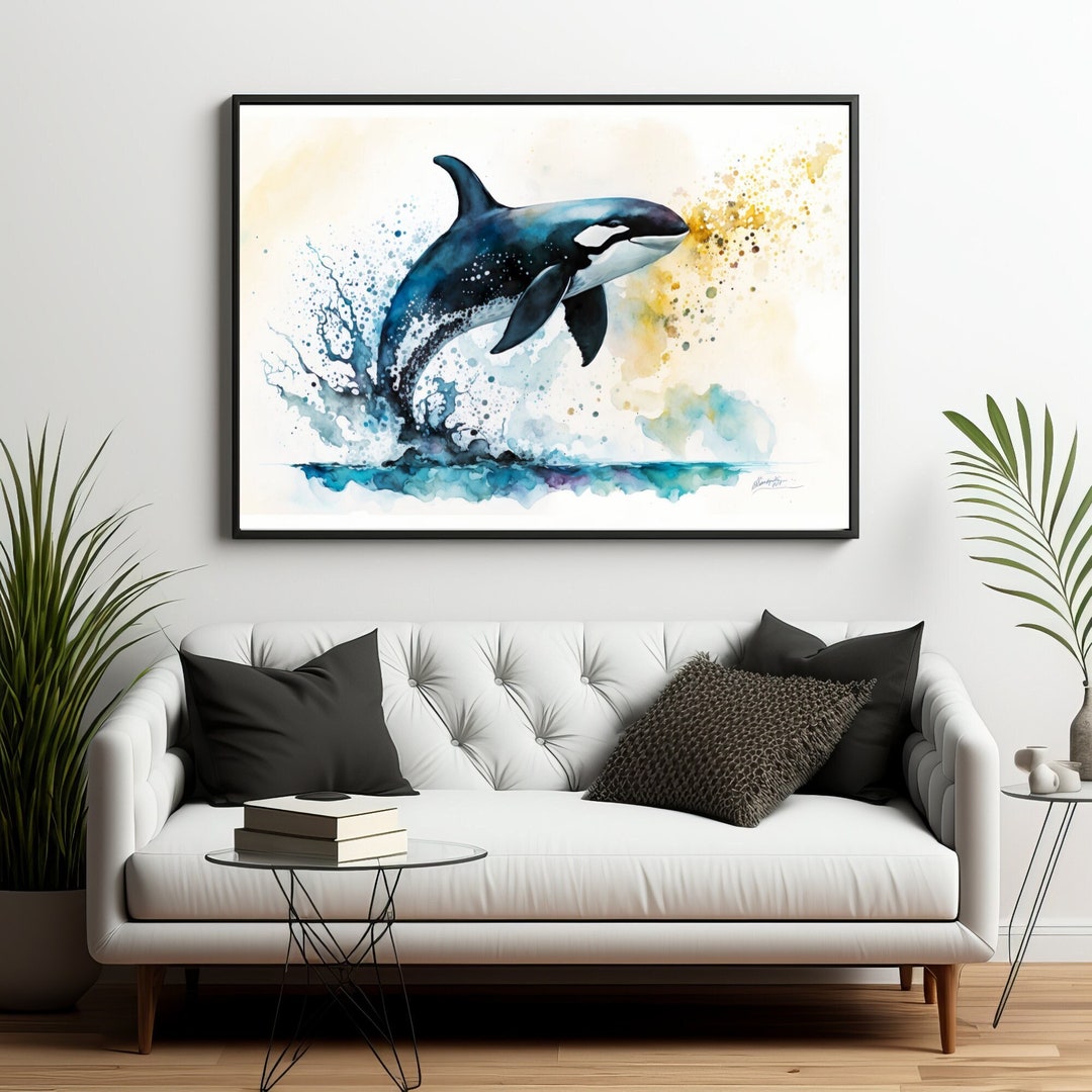 Orca Wall Art Abstract Colorful Boho Art PRINTABLE ART Orca Wall Decor ...
