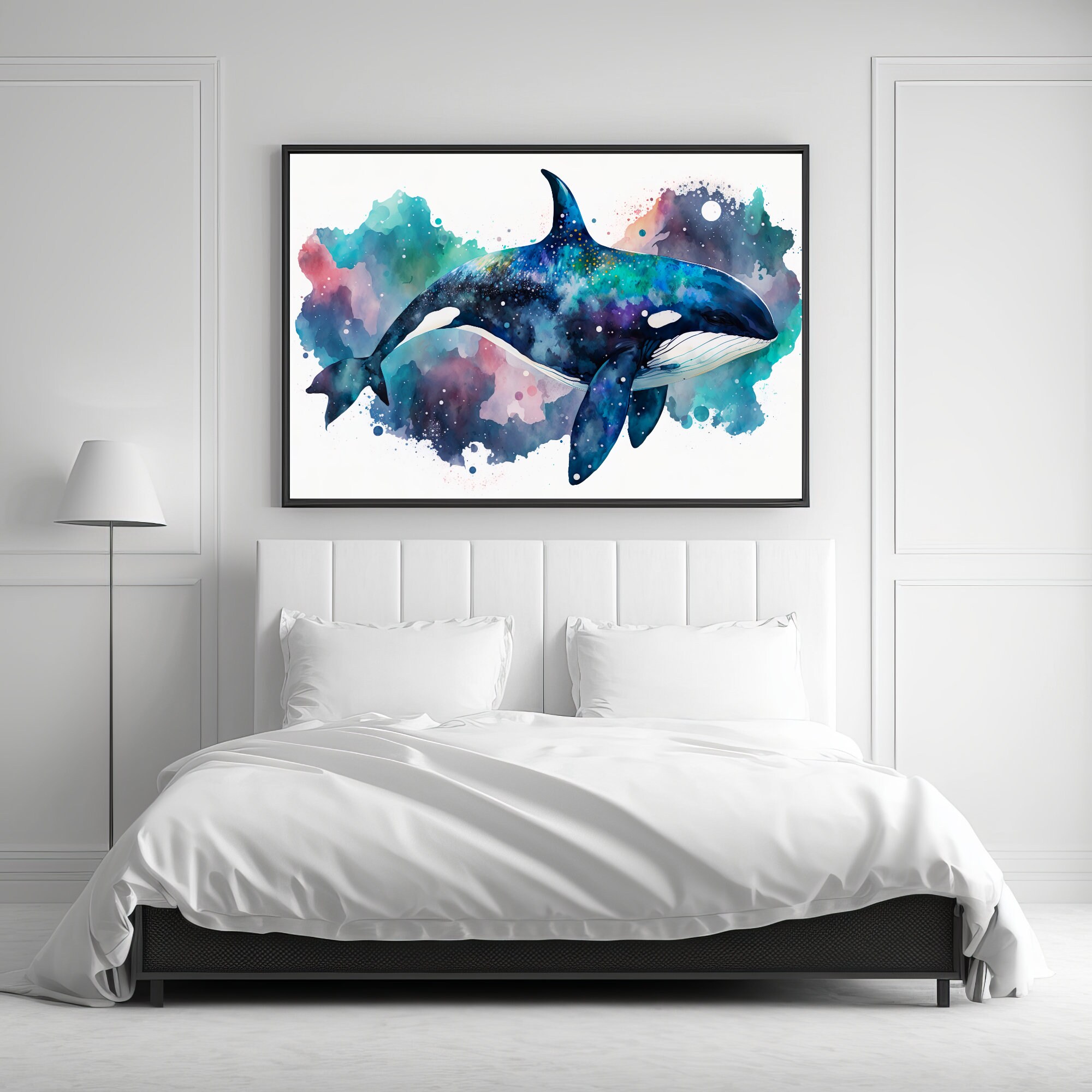 Orca Wall Art Galaxy Wall Art Abstract Colorful Boho Art - Etsy