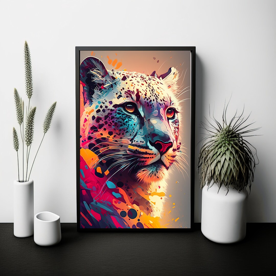Snow Leopard Snow Leopard Poster Bedroom Wall Decor Over the Bed ...